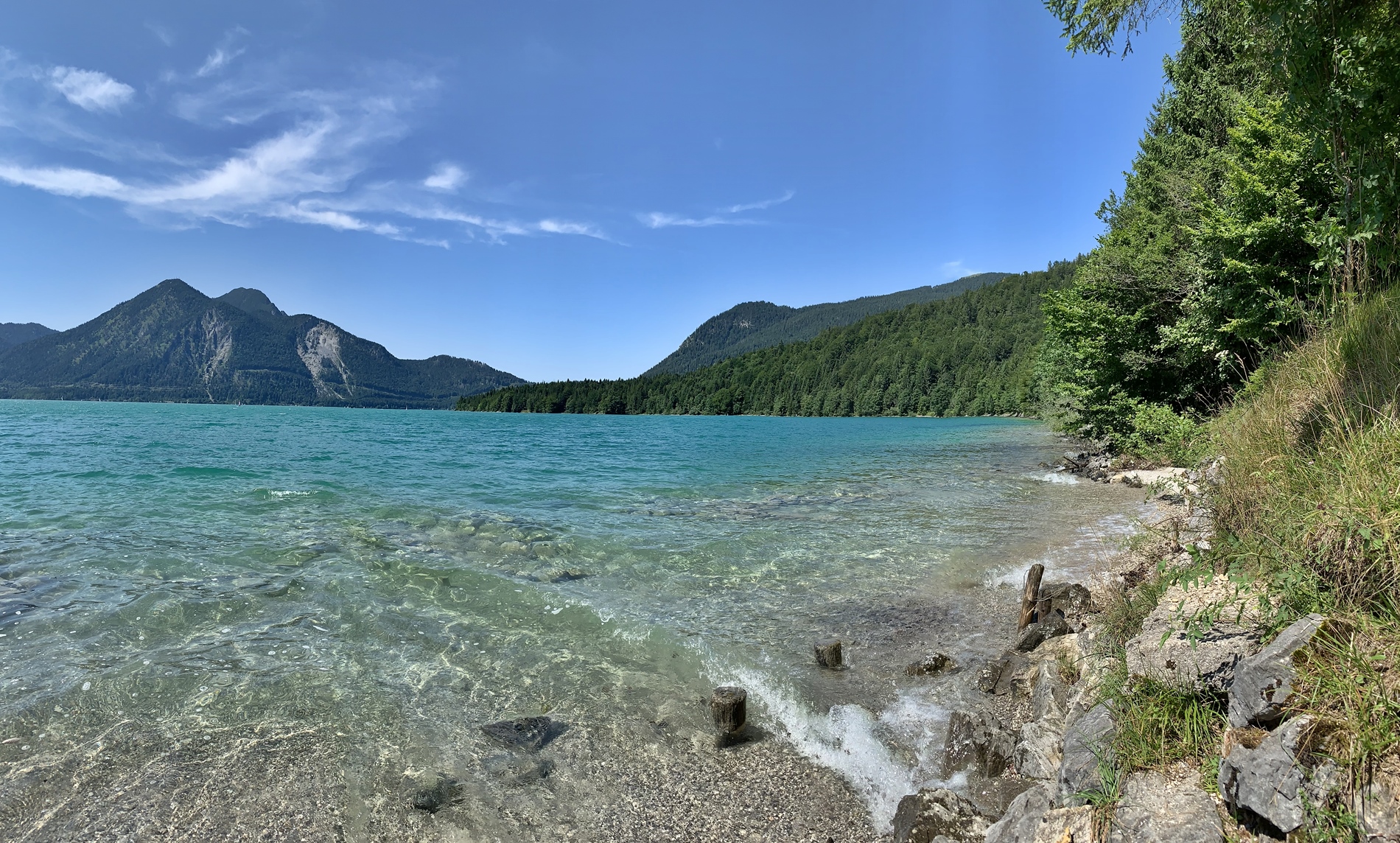 Walchensee Umrundung (leicht, 400hm, 2h) | Leichte Mountainbike-Tour